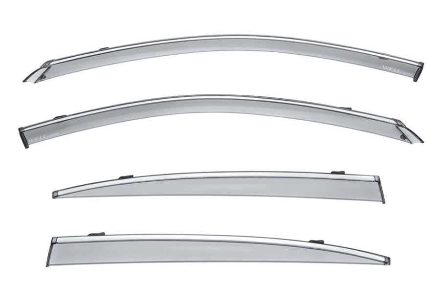 Wellvisors Side Window Deflectors Infiniti Q50 14 20 with Chrome Trim